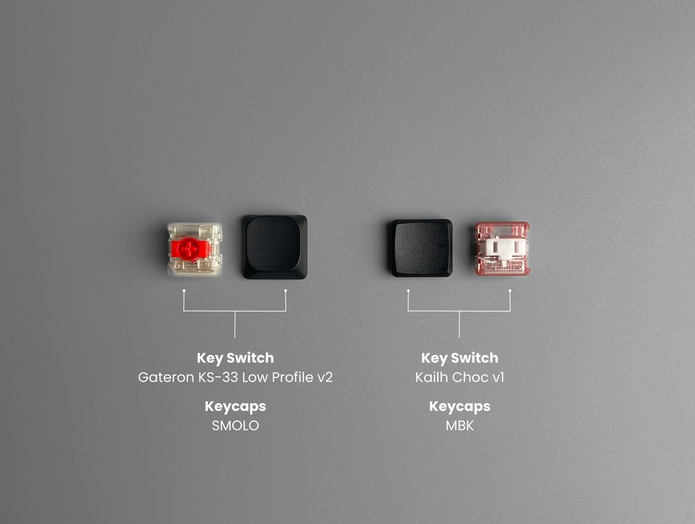 The Keycaps of Gateron Low Profile Key Switches and Kailh Choc v1 Key Switch