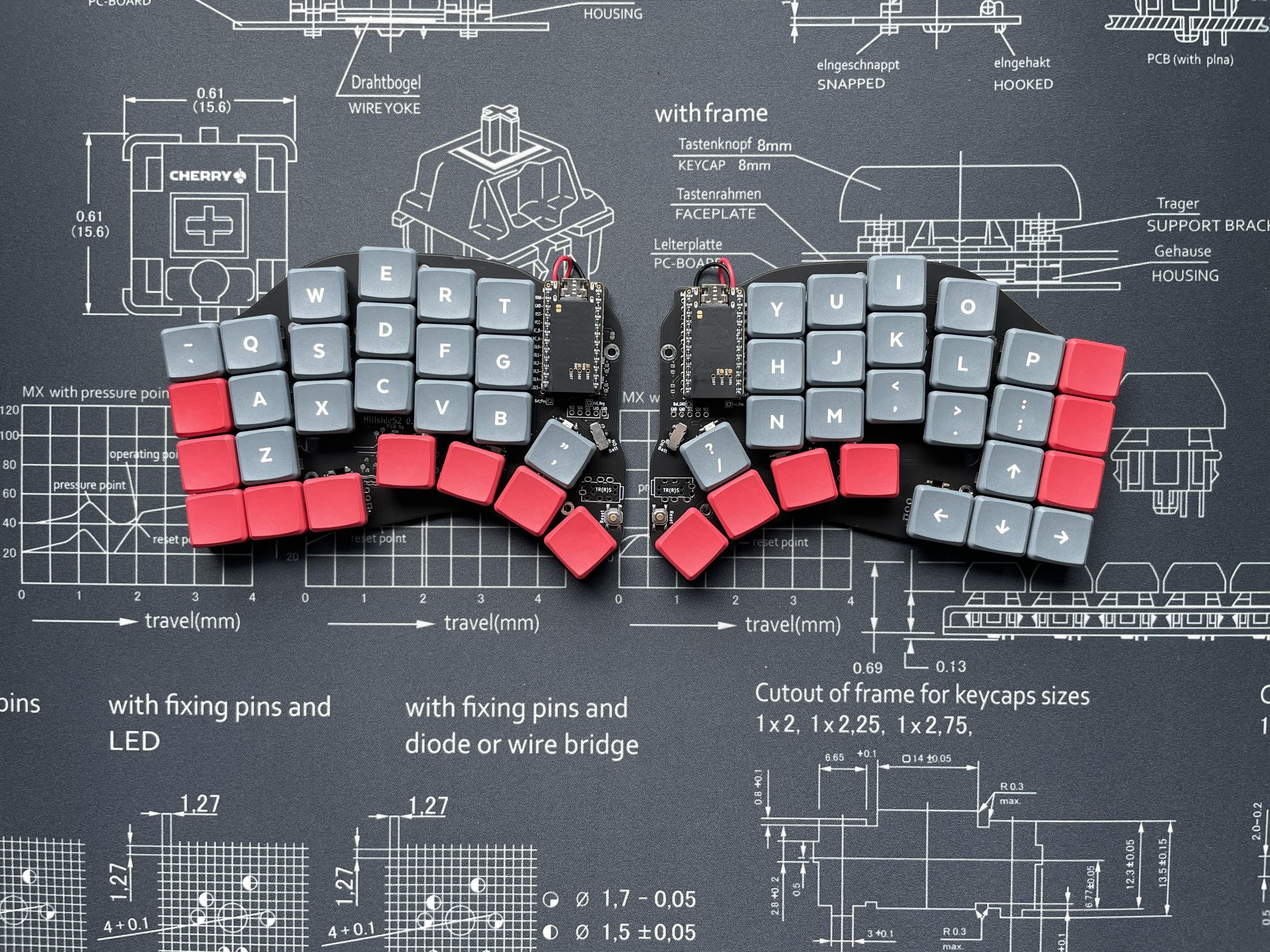 Hillside 52 with nice!nano (wireless) and MBK keycaps